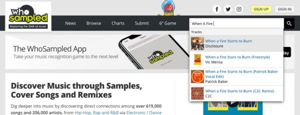 あの声ネタはどこから？サンプルの元ネタを検索できる「WhoSampled」が便利なのでご紹介 | スタジオ翁